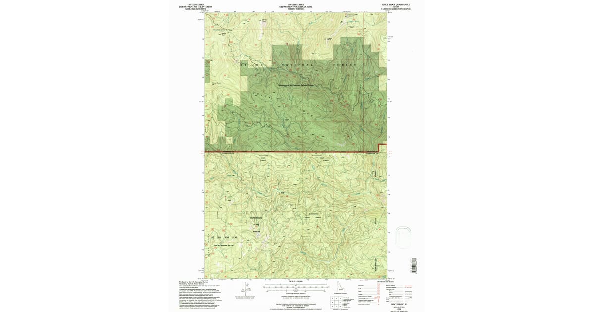 1994 Map of Grice Ridge, Shoshone County, ID — High-Res | Pastmaps