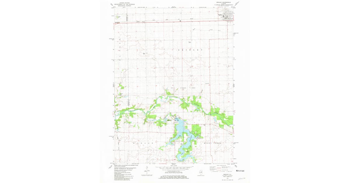 1981 Map of Gridley, IL — High-Res | Pastmaps