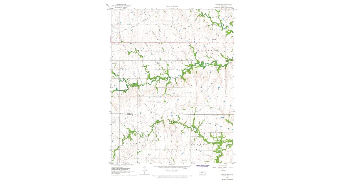 1967 Map of Gridley SE, Coffey County, KS — High-Res | Pastmaps