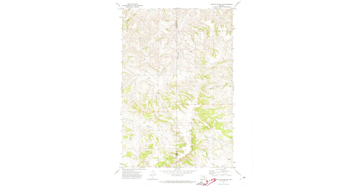 1971 Map of Griffin Coulee SW, Rosebud County, MT — High-Res | Pastmaps