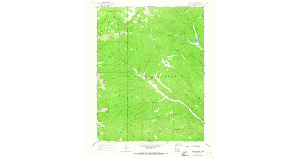 1964 Map of Griffin Point, Garfield County, UT — High-Res | Pastmaps