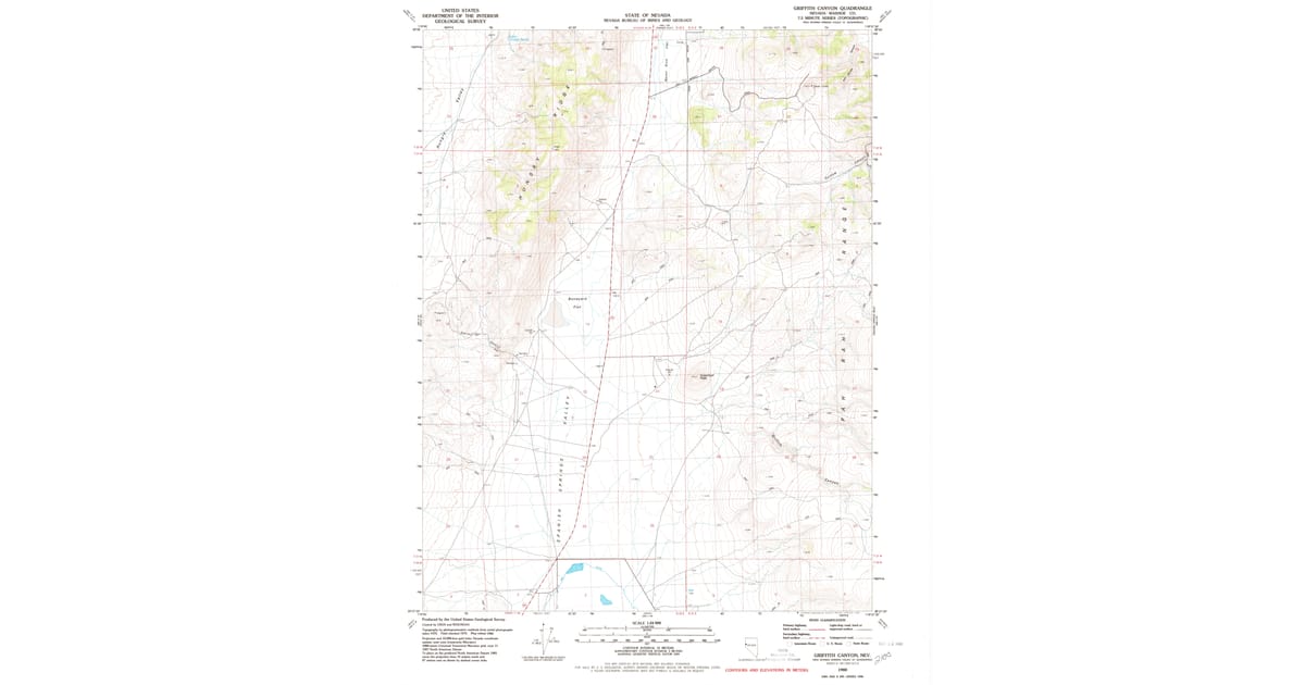 1980 Map of Griffith Canyon, Washoe County, NV — High-Res | Pastmaps