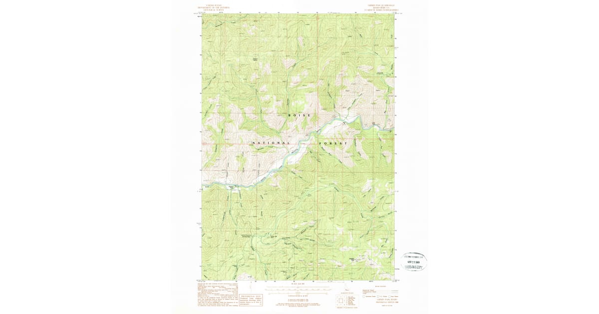 1988 Map of Grimes Pass, Boise County, ID — High-Res | Pastmaps