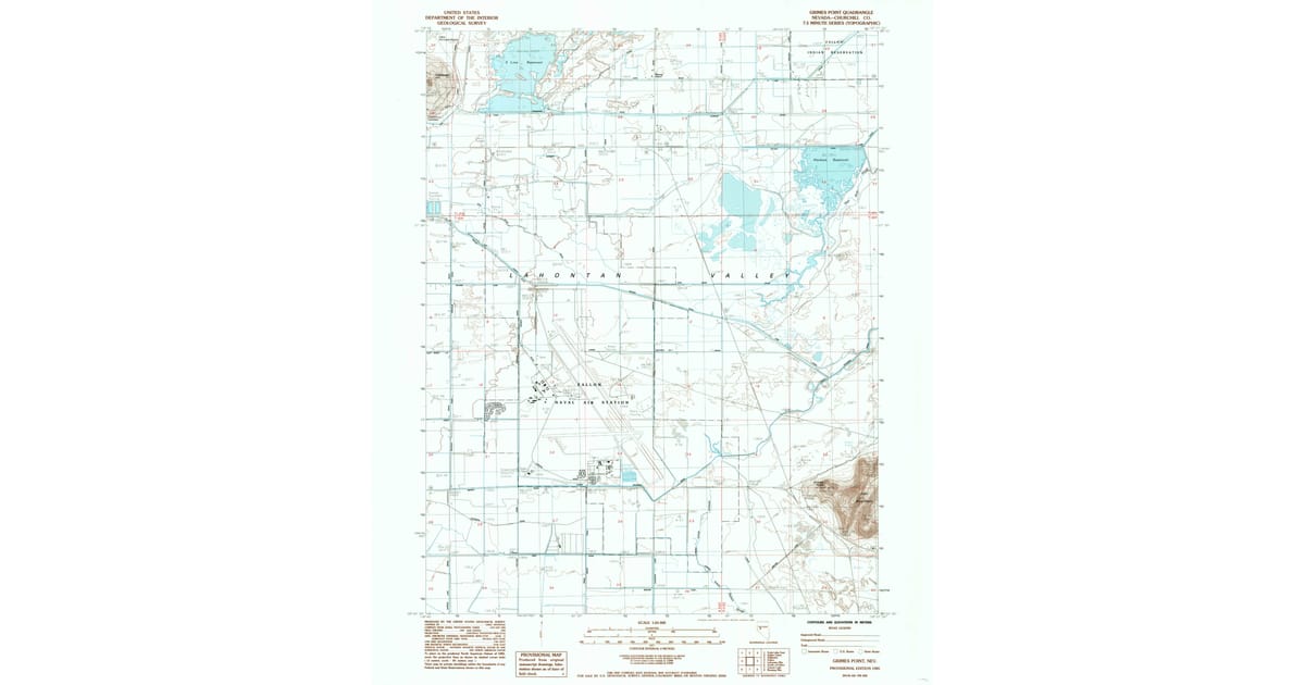 1985 Map of Grimes Point, Churchill County, NV — High-Res | Pastmaps