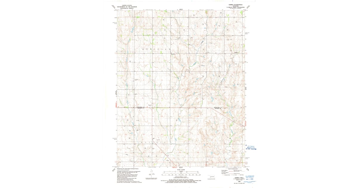 1988 Map of Grimes, Roger Mills County, OK — High-Res | Pastmaps