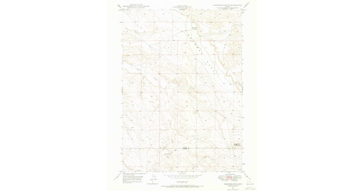 1948 Map of Grindstone Butte, Elmore County, ID — High-Res | Pastmaps