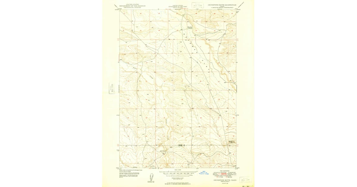 1949 Map of Grindstone Butte, Elmore County, ID — High-Res | Pastmaps