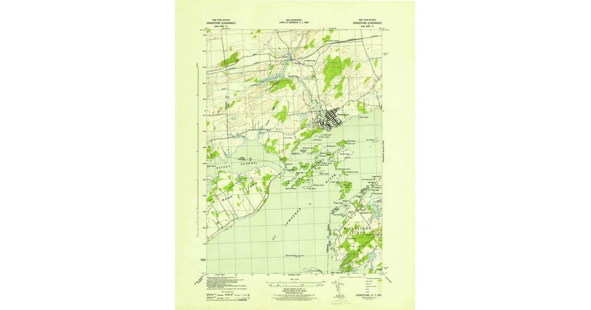 1943 Map of Grindstone, Jefferson County, NY — High-Res | Pastmaps