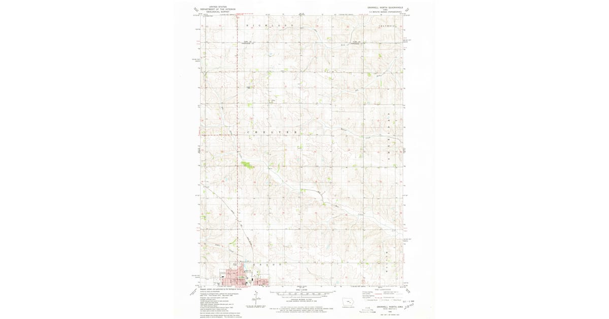 1980 Map of Grinnell North, Poweshiek County, IA — High-Res | Pastmaps
