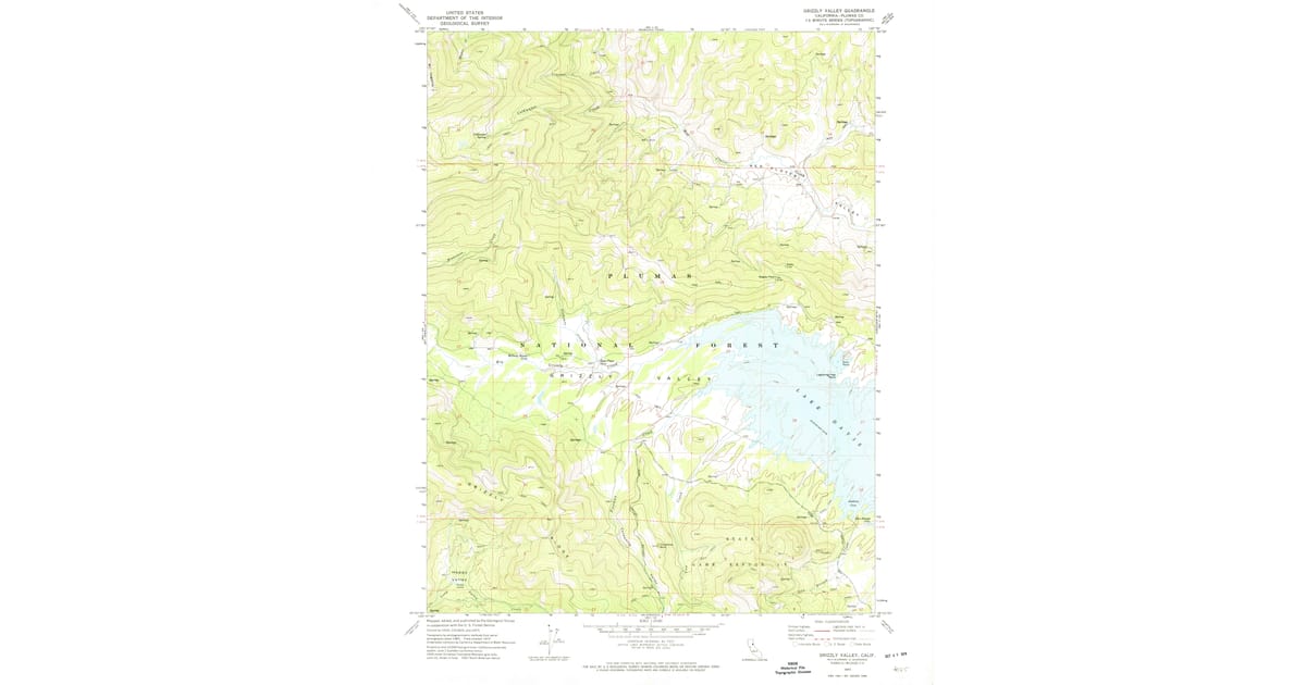 1972 Map of Grizzly Valley, Plumas County, CA — High-Res | Pastmaps