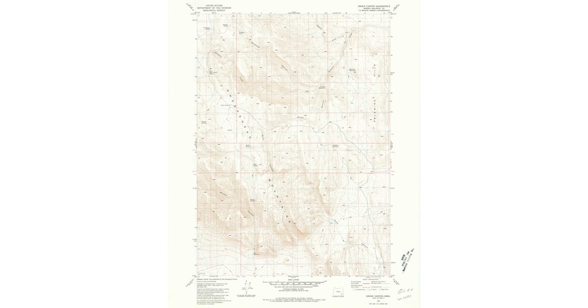 1981 Map of Groan Canyon, Malheur County, OR — High-Res | Pastmaps