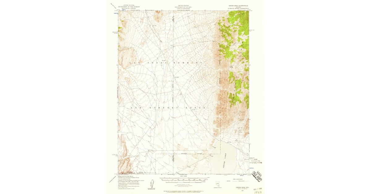 1952 Map of Groom Mine, Lincoln County, NV — High-Res | Pastmaps