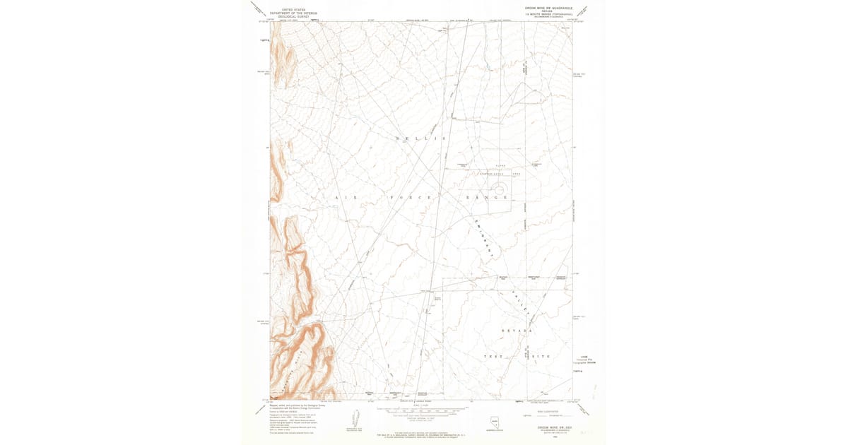 1962 Map of Groom Mine SW, Nye County, NV — High-Res | Pastmaps