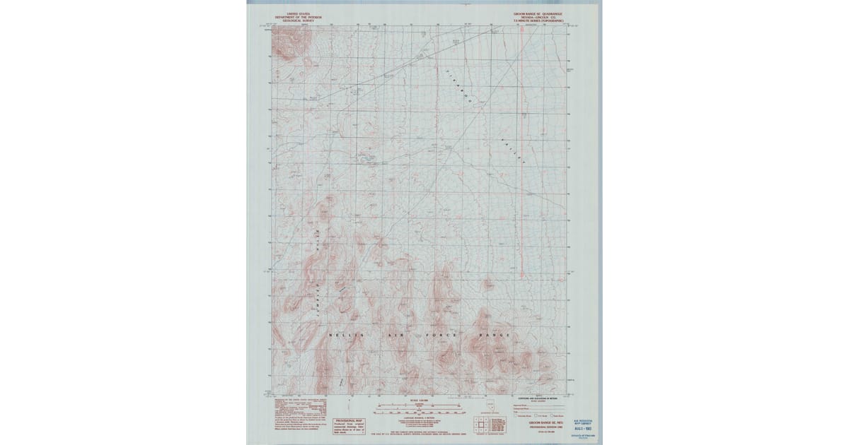1983 Map of Groom Range SE, Lincoln County, NV — High-Res | Pastmaps