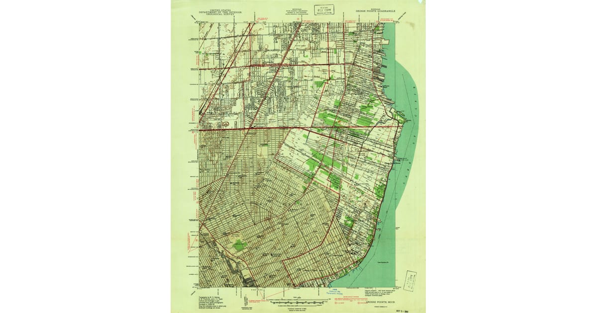 1940 Map of Grosse Pointe, MI — High-Res | Pastmaps