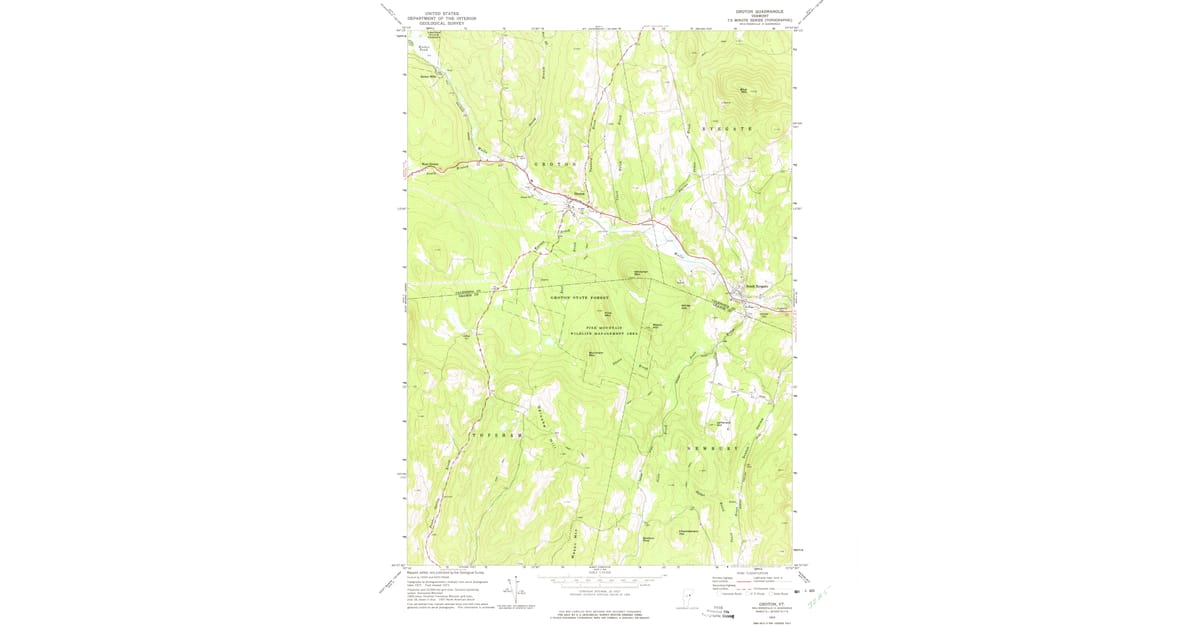 1973 Map of Groton, Caledonia County, VT — High-Res | Pastmaps