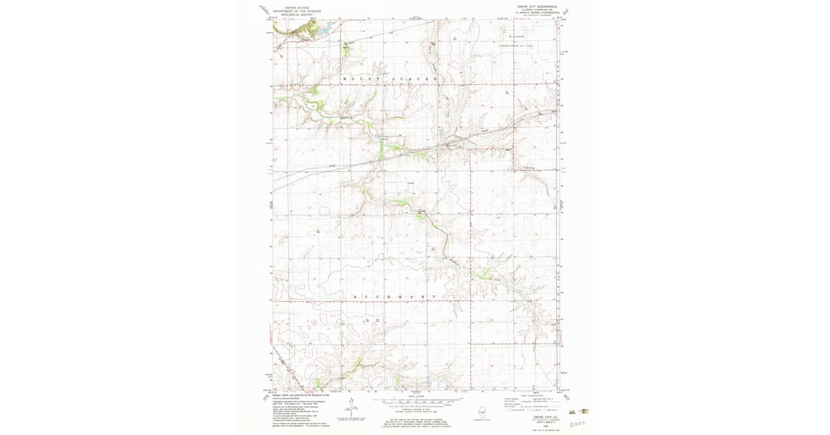 1982 Map of Grove City, Christian County, IL — High-Res | Pastmaps