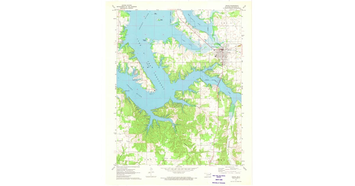 1971 Map of Grove, OK — High-Res | Pastmaps
