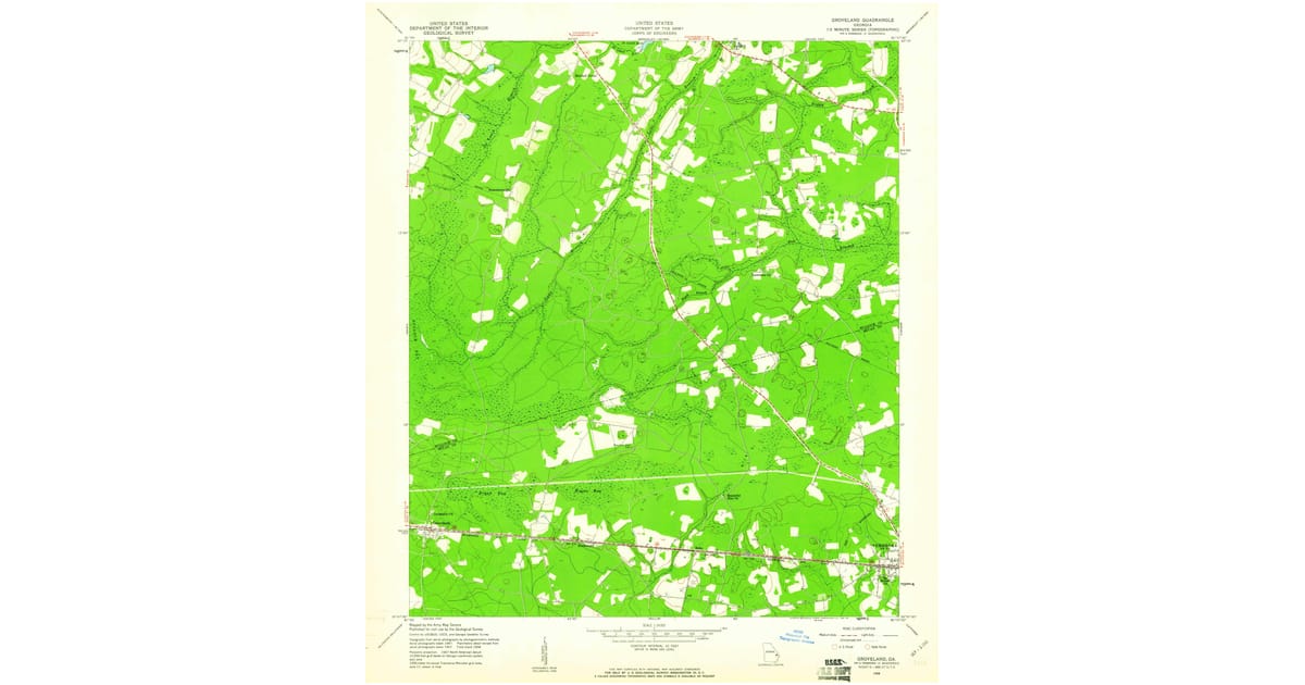1958 Map of Groveland, Bulloch County, GA — High-Res | Pastmaps