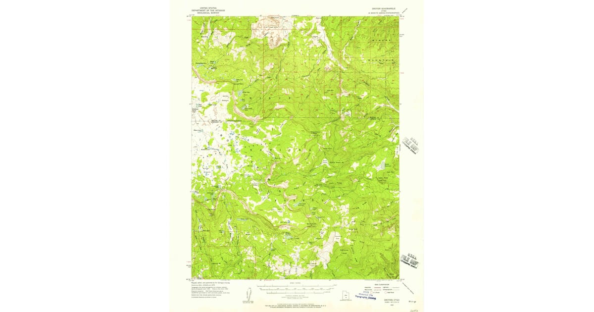 1952 Map of Grover, Garfield County, UT — High-Res | Pastmaps