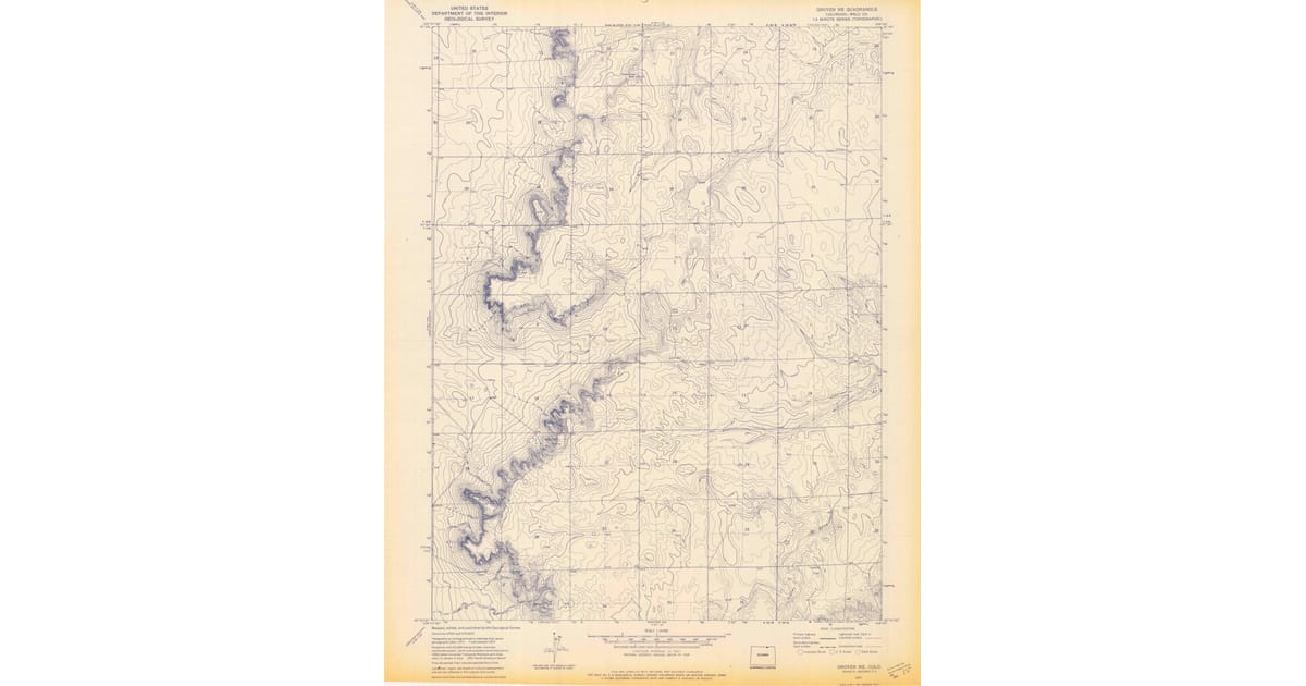1972 Map of Grover NE, Weld County, CO — High-Res | Pastmaps