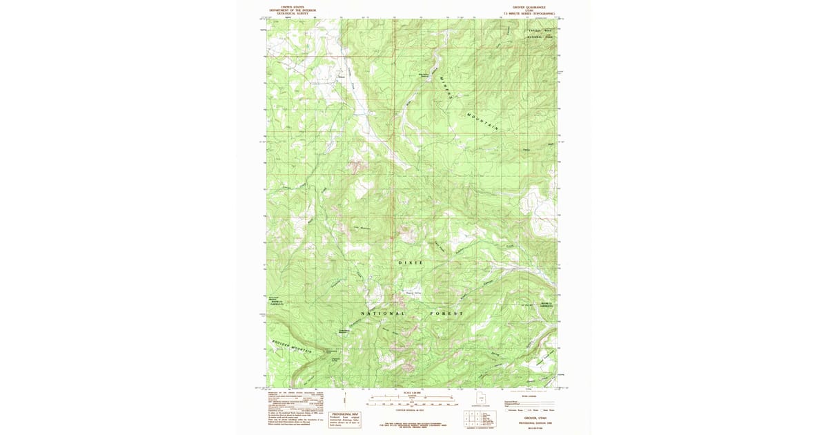 1985 Map of Grover, Wayne County, UT — High-Res | Pastmaps