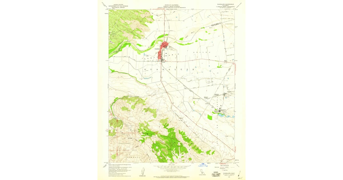 1959 Map of Guadalupe, CA — High-Res | Pastmaps