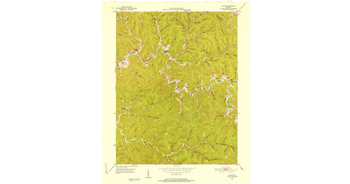 1951 Map of Guage, Breathitt County, KY — High-Res | Pastmaps