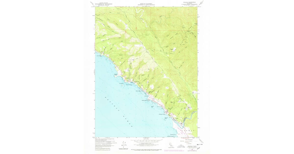 1977 Map of Gualala, Mendocino County, CA — High-Res | Pastmaps