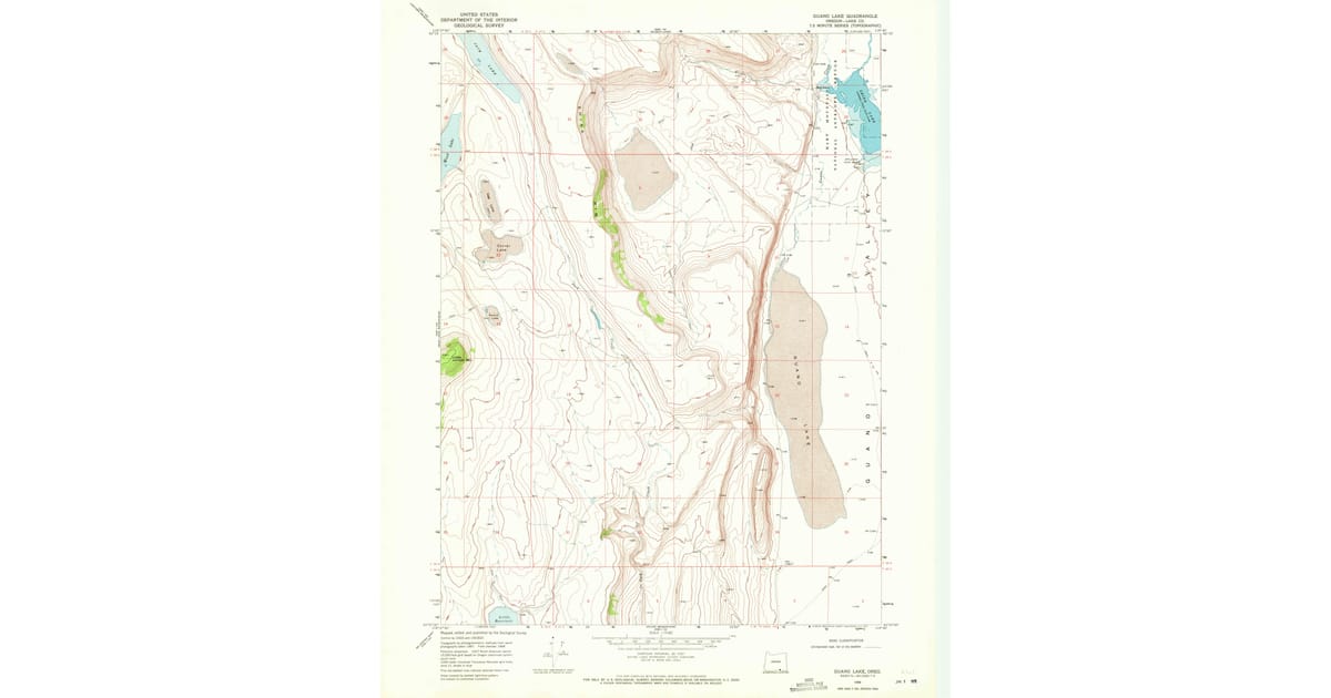 1968 Map of Guano Lake, Lake County, OR — High-Res | Pastmaps