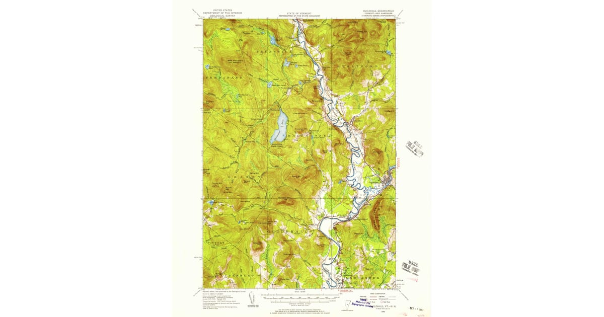 1956 Map of Guildhall, Essex County, VT — High-Res | Pastmaps