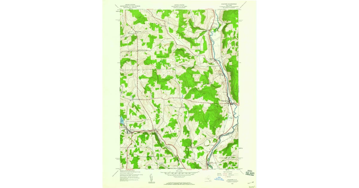 1943 Map of Guilford, Chenango County, NY — High-Res | Pastmaps