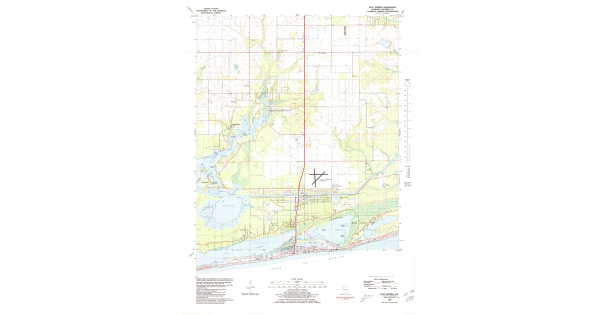 1980 Map of Gulf Shores, AL — High-Res | Pastmaps