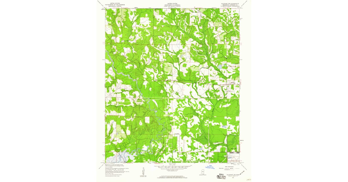 1956 Map of Gulfport NW, Harrison County, MS — High-Res | Pastmaps
