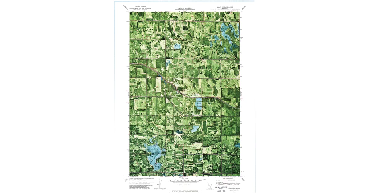1972 Map of Gully NW, Pennington County, MN — High-Res | Pastmaps