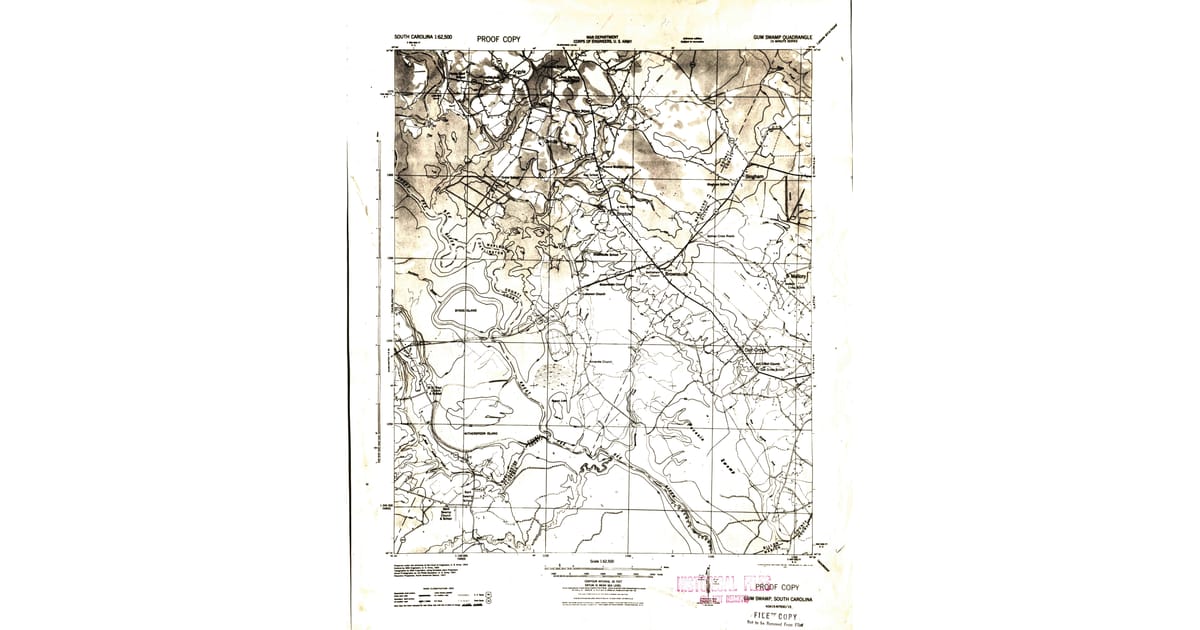1943 Map of Gum Swamp, Marlboro County, SC — High-Res | Pastmaps
