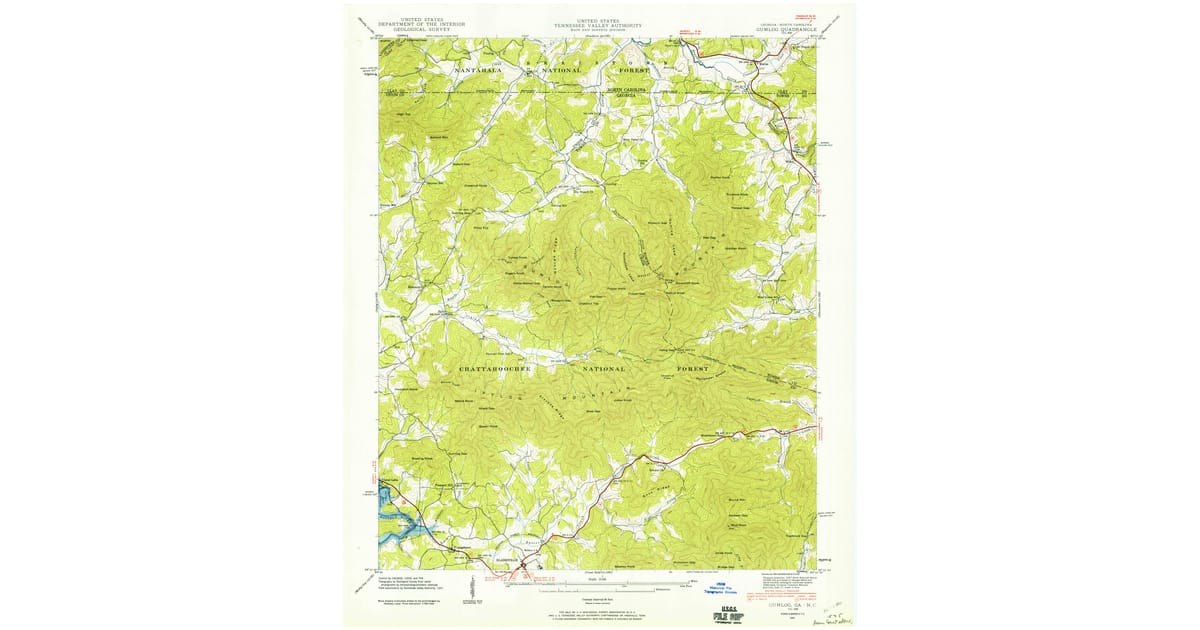 1941 Map of Gumlog, Union County, GA — High-Res | Pastmaps