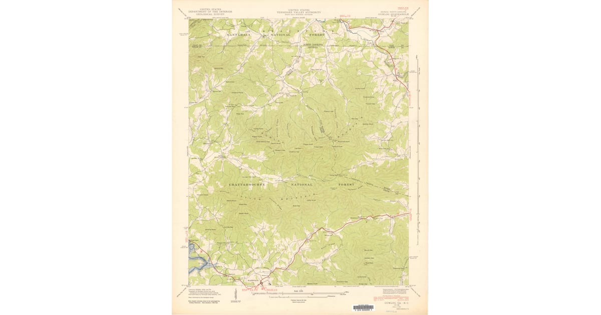 1942 Map of Gumlog, Union County, GA — High-Res | Pastmaps