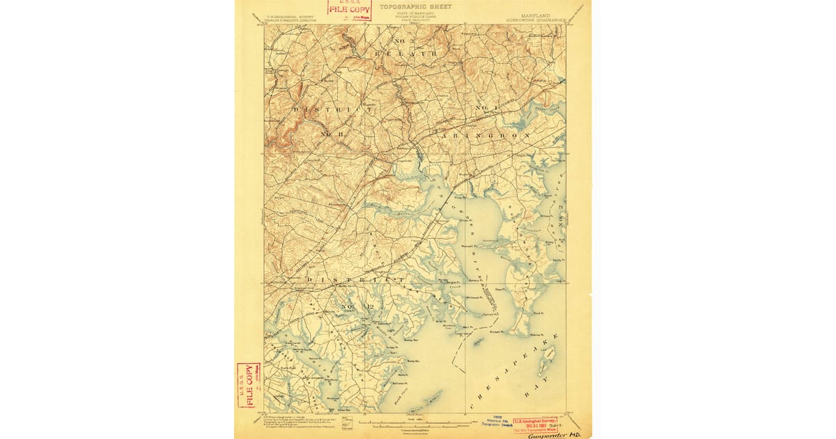 1901 Map of Gunpowder, Baltimore County, MD — High-Res | Pastmaps