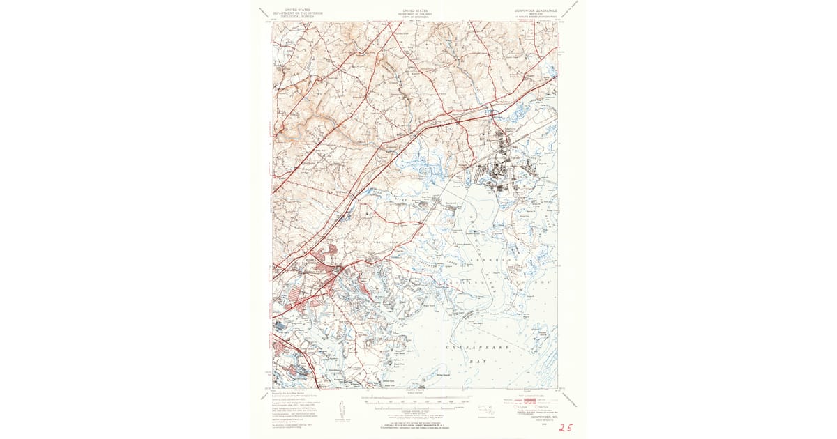1949 Map of Gunpowder, Baltimore County, MD — High-Res | Pastmaps
