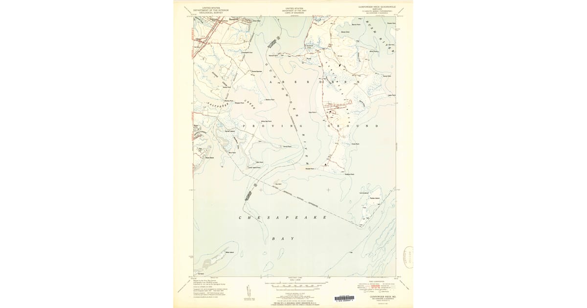 1951 Map of Gunpowder Neck, Harford County, MD — High-Res | Pastmaps
