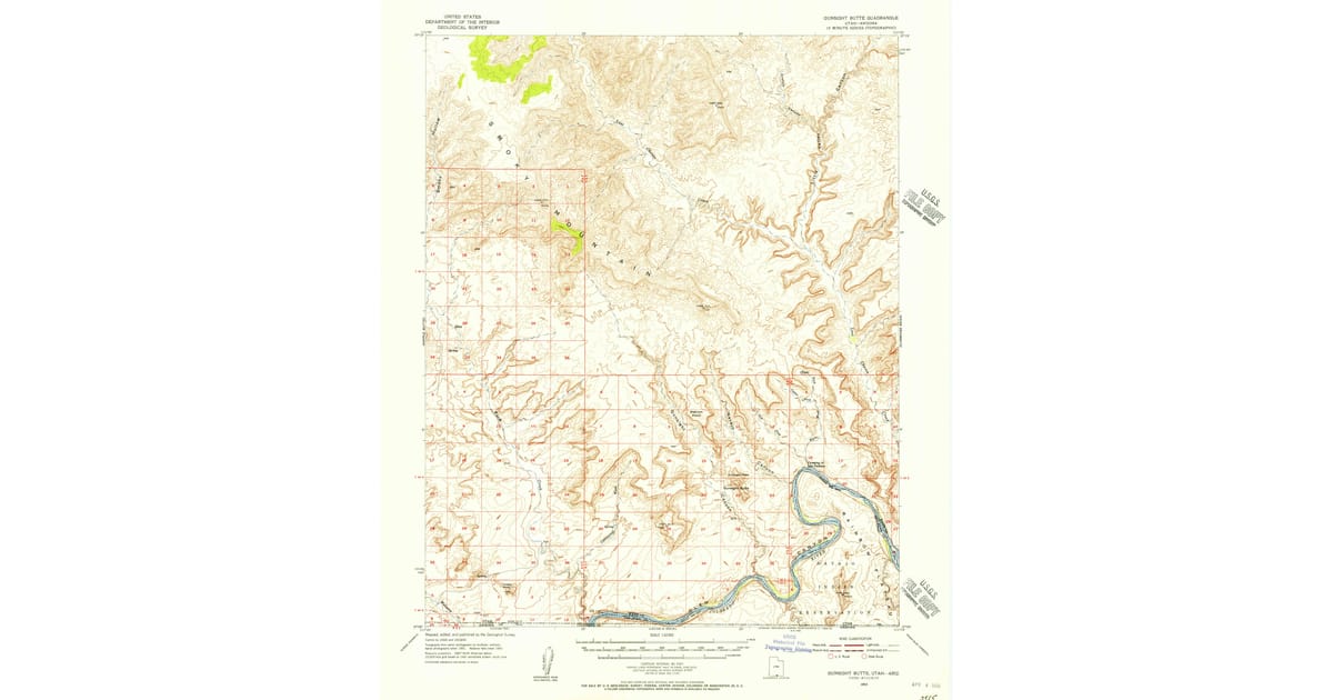 1953 Map of Gunsight Butte, Kane County, UT — High-Res | Pastmaps