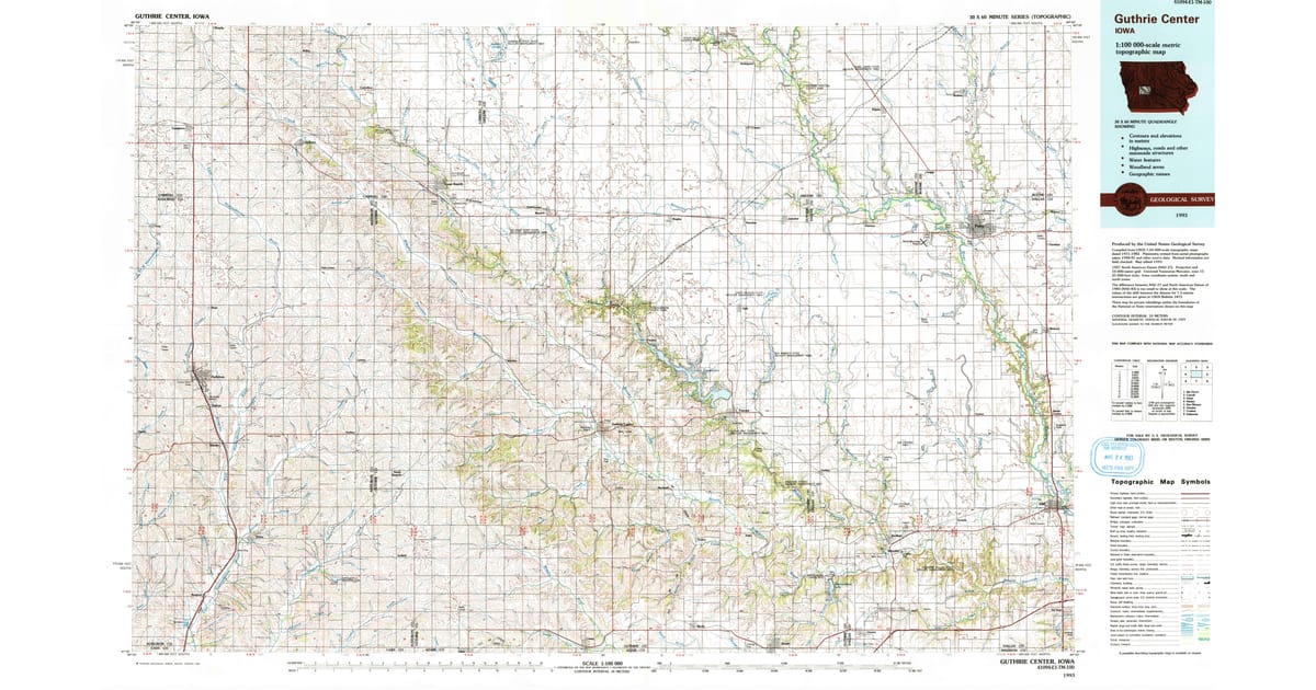 1993 Map of Guthrie Center, IA — High-Res | Pastmaps