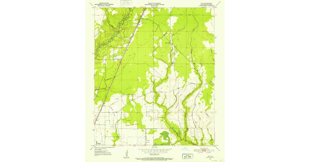 1951 Map of Guy, Allen Parish, LA — High-Res | Pastmaps