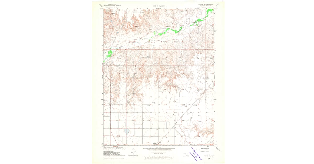 1968 Map of Guymon SE, Texas County, OK — High-Res | Pastmaps