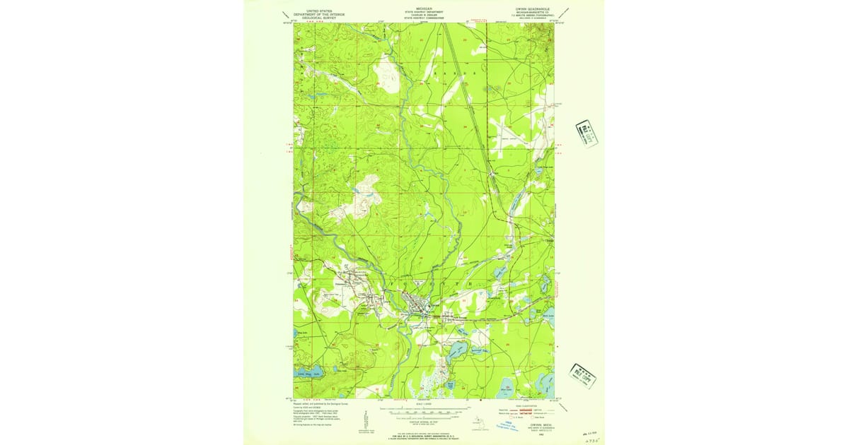 1952 Map of Gwinn, MI — High-Res | Pastmaps