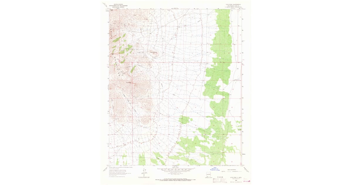 1964 Map of Gym Peak, Luna County, NM — High-Res | Pastmaps