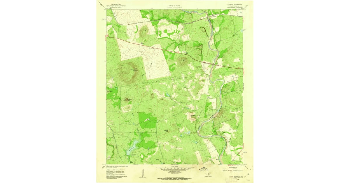 1960 Map of Hacienda, Uvalde County, TX — High-Res | Pastmaps