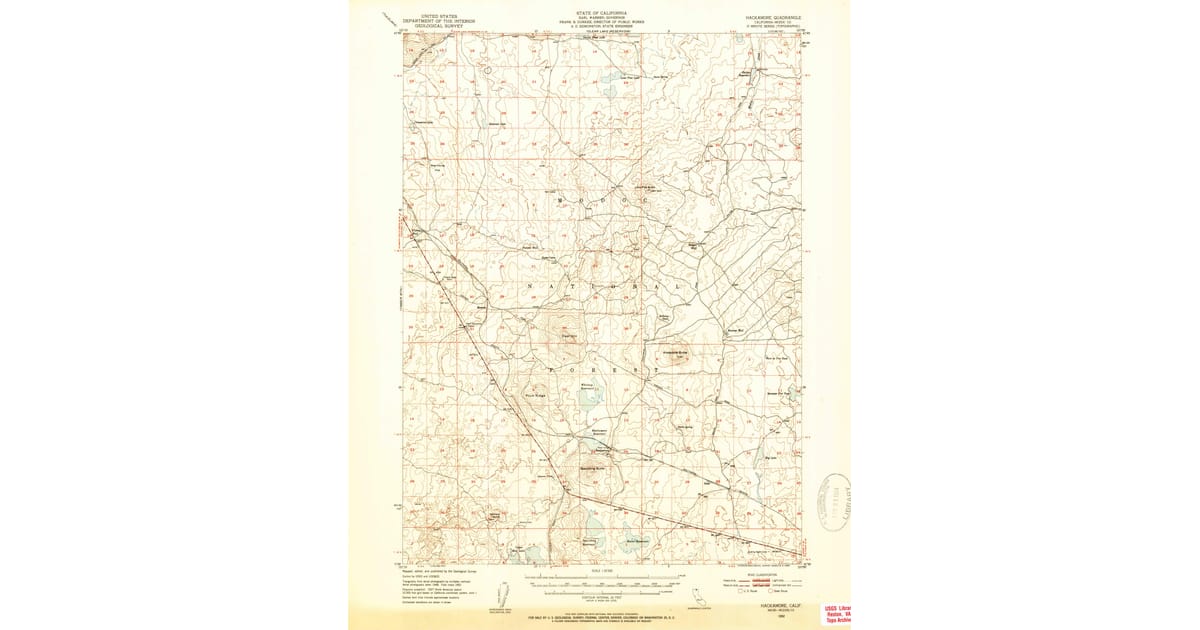 1952 Map of Hackamore, Modoc County, CA — High-Res | Pastmaps