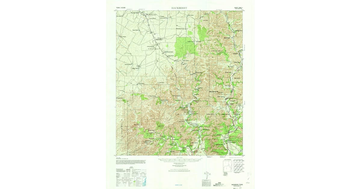 1947 Map of Hackberry, Edwards County, TX — High-Res | Pastmaps